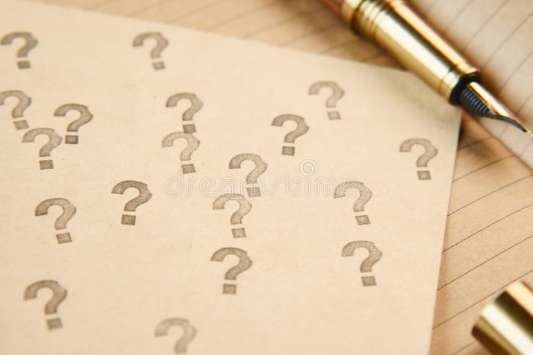 High Angle View of Question Mark on Paper on Office Desk Stock Image ...