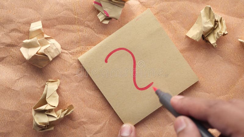 High Angle View of Question Mark on Paper on Office Desk Stock Footage ...
