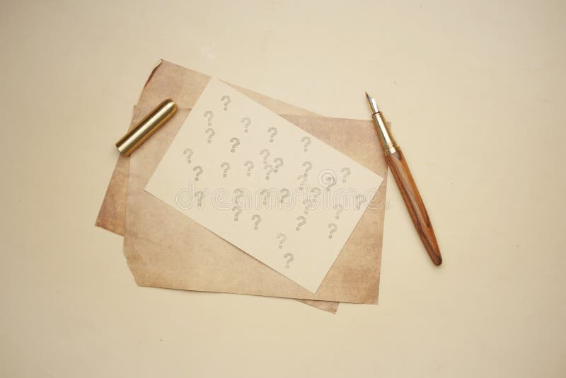 High Angle View of Question Mark on Paper on Office Desk Stock Image ...