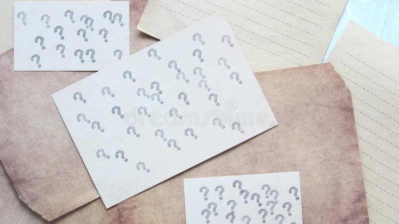 High Angle View of Question Mark on Paper on Office Desk Stock Footage ...