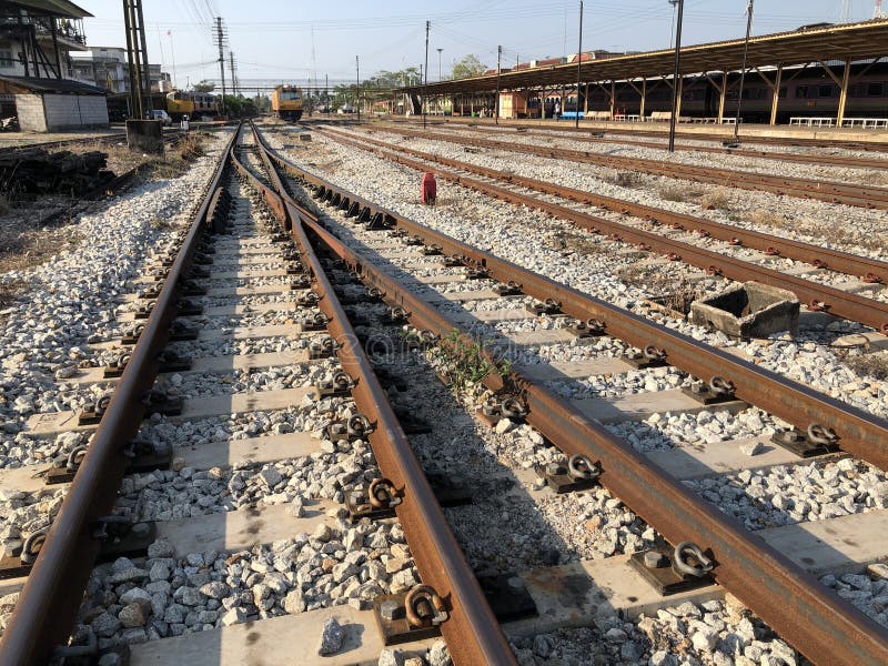 High Angle View of Railroad Track Stock Photo - Image of view, journey ...