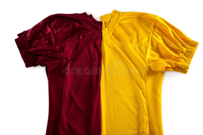 High Angle View of Red and Yellow Jersey Stock Photo - Image of sports ...