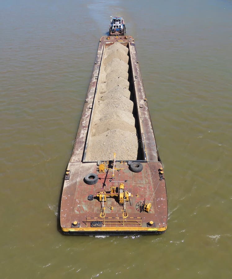 River Ship Transporting Cargo Stock Image - Image of high, industry ...