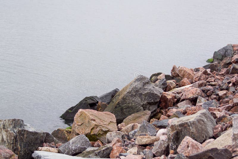High Angle View of Rocks on Beach Stock Image - Image of water, outdoor ...