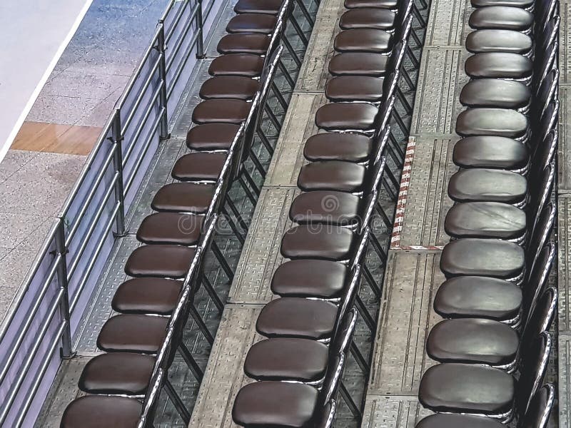 High Angle View of Rows of Chairs Stock Image - Image of inside, event ...