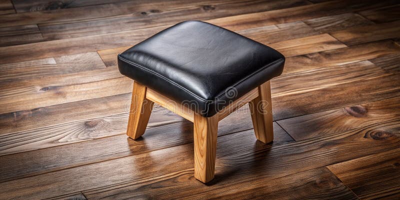 High Angle View of a Rustic Small Wooden Stool Covered by Upper ...