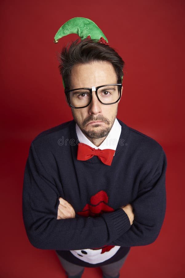 High Angle View of Sad Nerd Man with Glasses Stock Photo - Image of ...