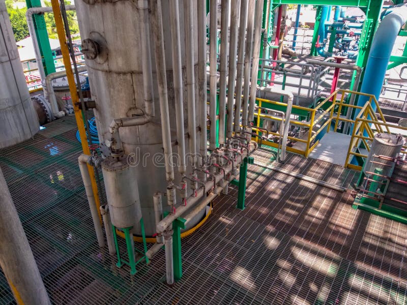 Sample Valves of a Distillation Column. Each Valve Represents Each Tray ...