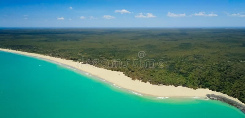 High Angle View of Sea and Sand Ocean and Mountains 3D Illustration ...