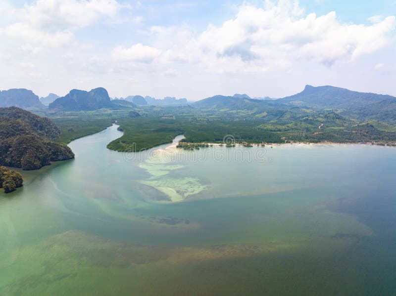 High Angle View Seascape Nature View,Wide Angle Drone Shot Top View ...