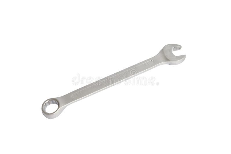 High Angle View of Single Combination Wrench or Spanner Stock Image ...