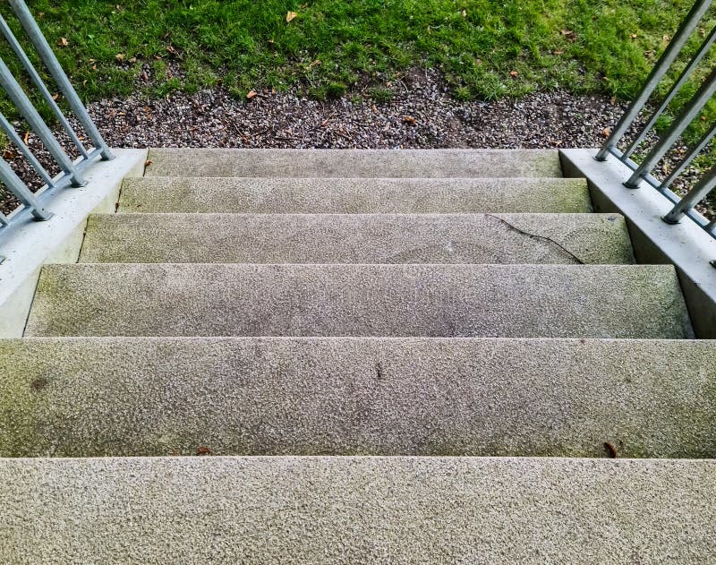 High Angle View at Six Steps of an Outdoor Stairway Stock Photo - Image ...