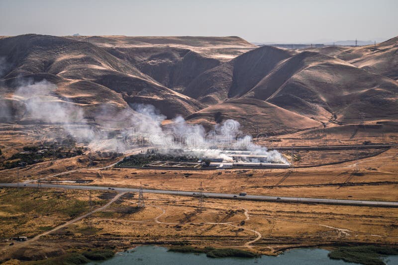 Arson of Industrial Warehouse, Big Smoke Cloud Spreading with Wind ...