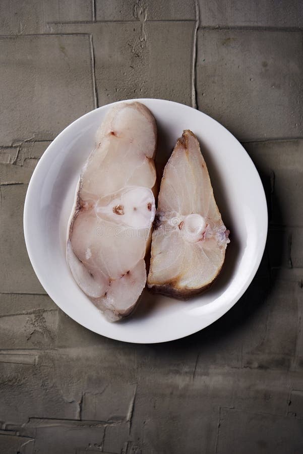 Slices of Raw Monkfish in a Plate Stock Image - Image of gastronomy ...