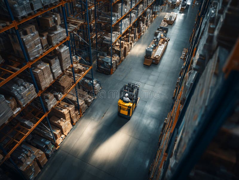 Interior View Modern Warehouse Filled Inventory Boxes Stock Photos ...