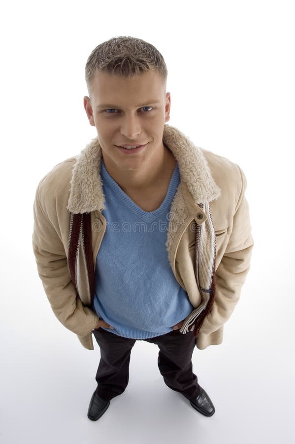 High Angle View of Standing Male Stock Photo - Image of isolated, adult ...