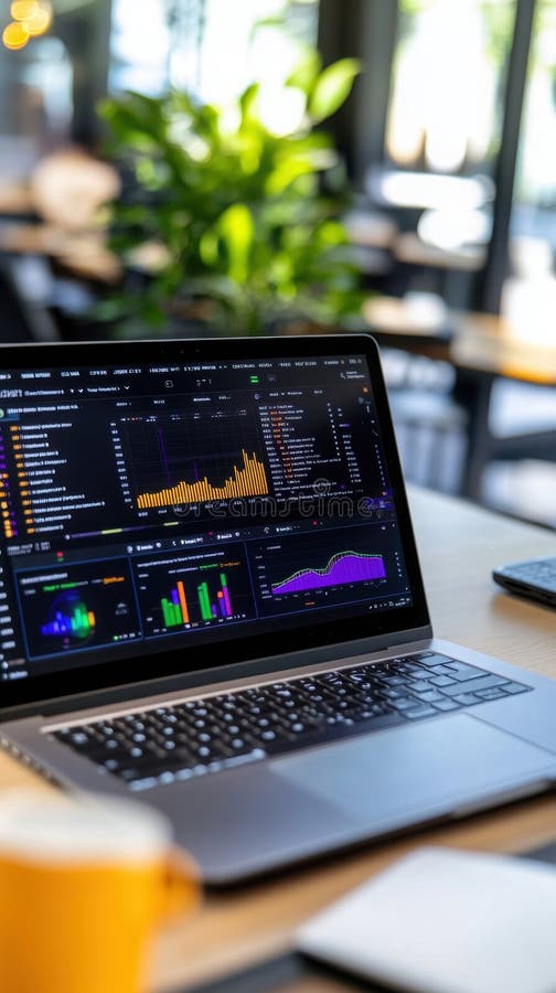 High-angle View of Tech Workspace with Open Laptop Displaying Cloud ...