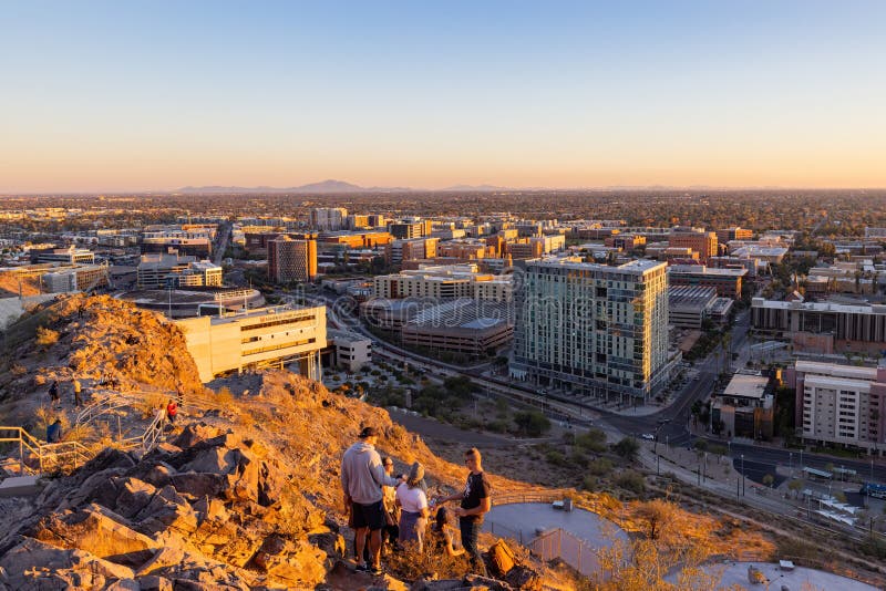 High Angle View of the Tempe Cityscape from a Mountain Editorial ...