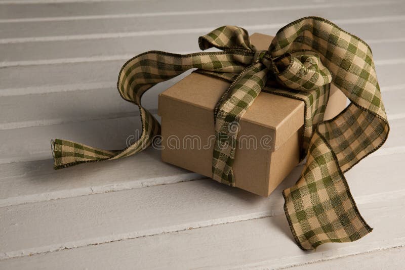 High Angle View of Tied Up Gift Box on Table Stock Photo - Image of ...