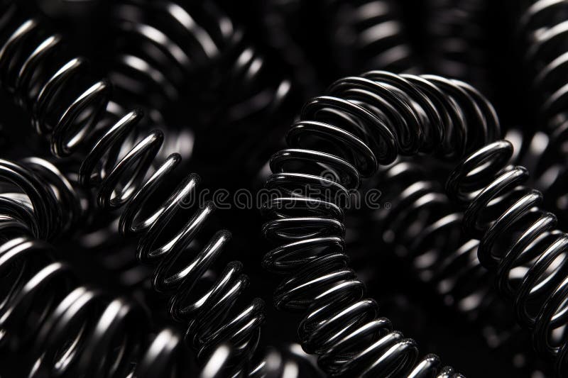 A High-angle View of Tightly Wound Metal Coils with a Focus on Their ...