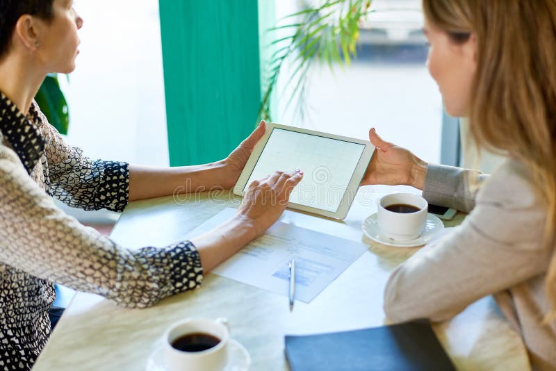 Business Analysts Meeting at Cafe Table Stock Image - Image of modern ...
