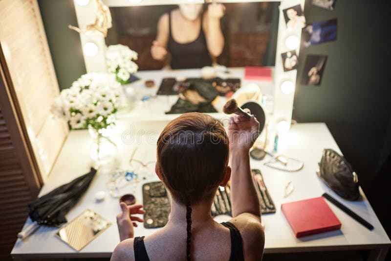 Artist Doing Makeup in Theater Stock Image - Image of look, prepare ...