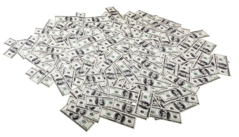 Isolated One Hundred Dollar Bills Background - Mess Stock Image - Image ...