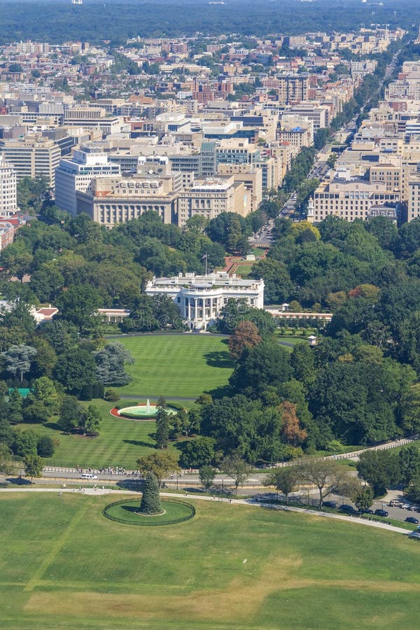 High Angle View of the White House in Washington Stock Photo - Image of ...