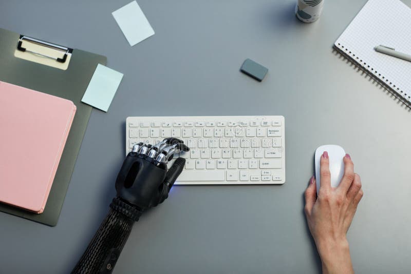 Woman with Disability Working with Computer Program Stock Photo - Image ...