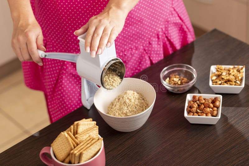 Grinding walnuts stock photo. Image of hazelnut, biscuit - 126049202