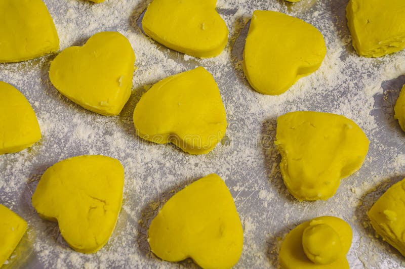 High Angle View of Yellow Biscuits with Floor Stock Photo - Image of ...