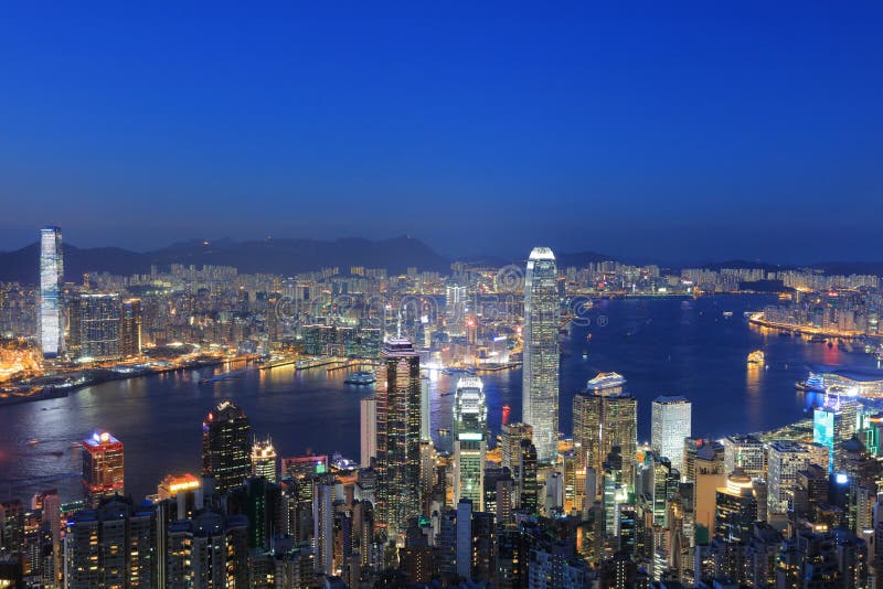 High Angle Viewpoint in Hong Kong Stock Image - Image of dusk, life ...