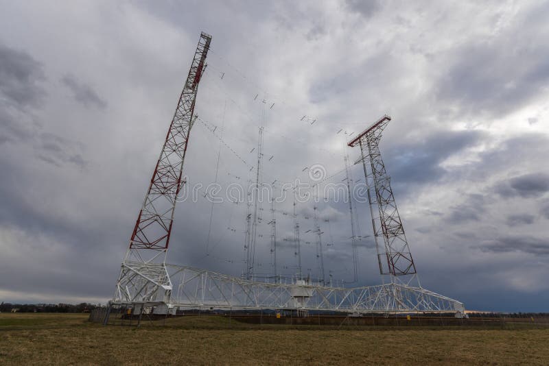 High Antenna in the Landscape Stock Image - Image of electromagnetic ...