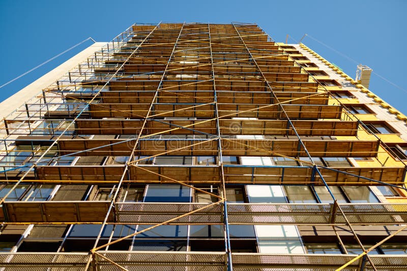 High Apartments Building Construction Bottom Up View Stock Image ...