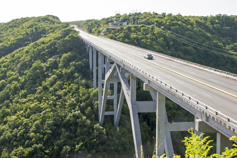 High arch bridge in Cuba stock image. Image of heavy - 59955691