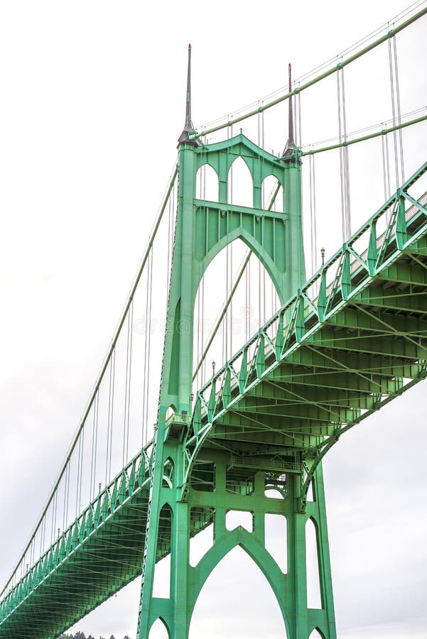 Famous Popular Arched Gothic St Johns Bridge in Portland Oregon Stock ...