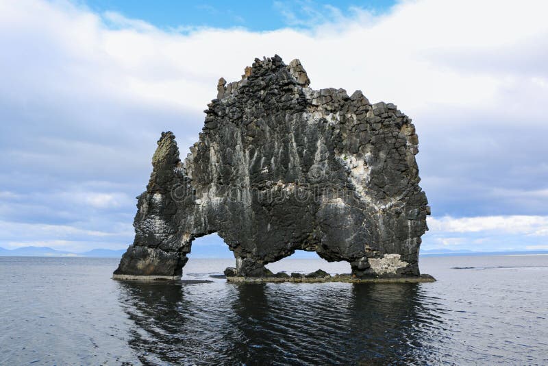 High Basalt Stack in the Sea, Iceland Stock Image - Image of iceland ...