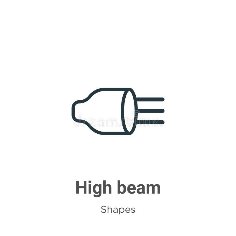 High Beam Outline Vector Icon. Thin Line Black High Beam Icon, Flat ...