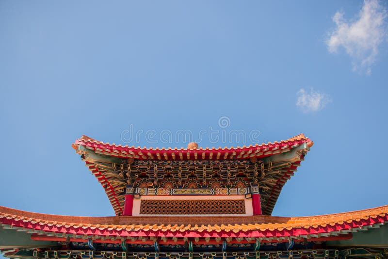 High Beautiful Traditional Chinese Pavilion. Stock Photo - Image of ...