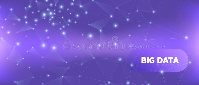High Big Data Banner. Violet Science Tech Stock Vector - Illustration ...
