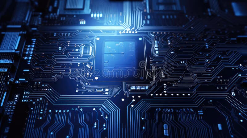 High Blue Computer Technology Background Stock Illustration ...