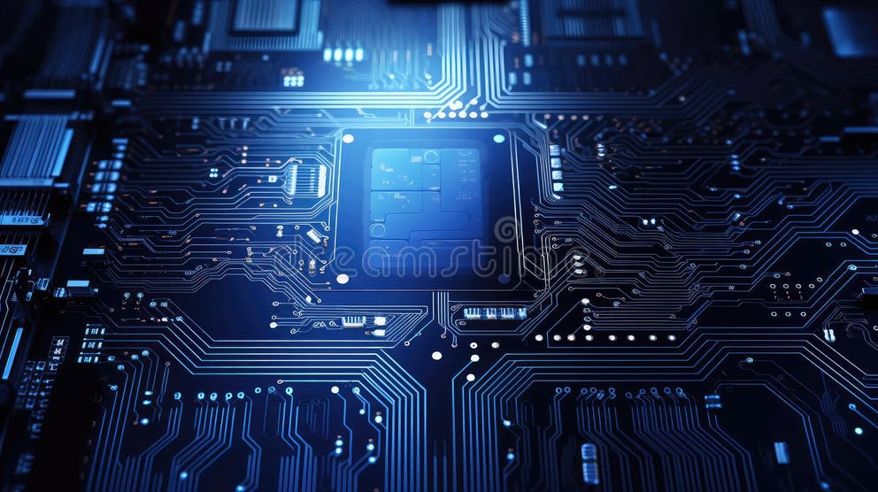 High Blue Computer Technology Background Stock Illustration ...