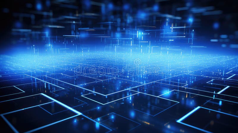 High Blue Technology Background Stock Illustration - Illustration of ...