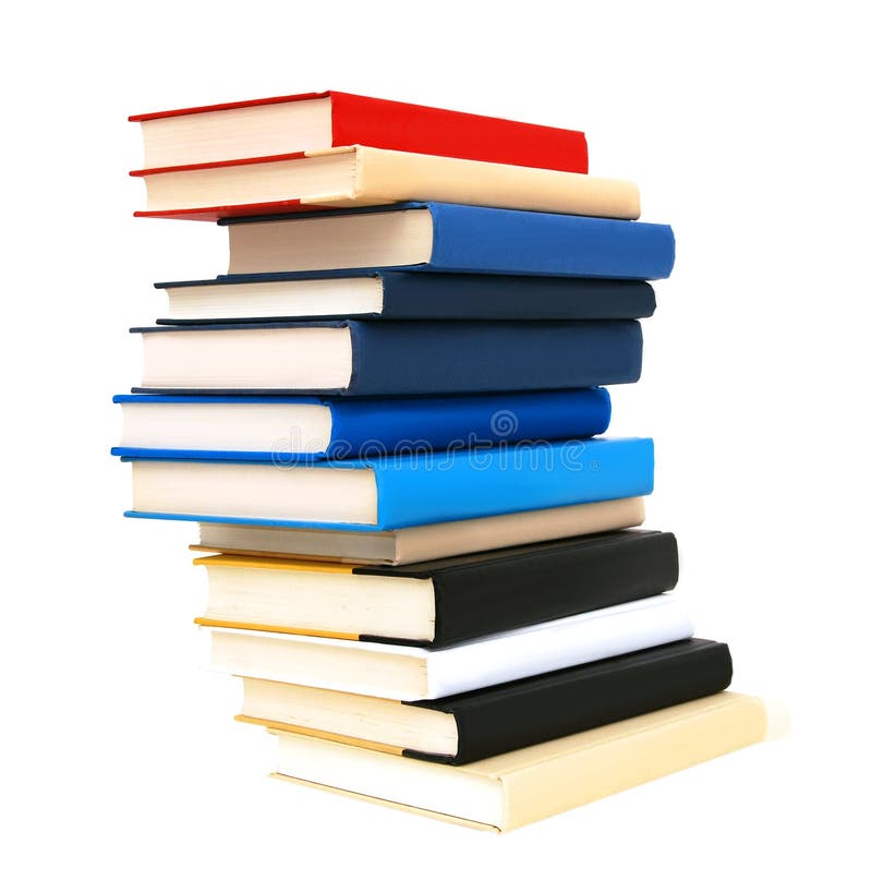 High books stack isolated stock photo. Image of isolated - 26900860