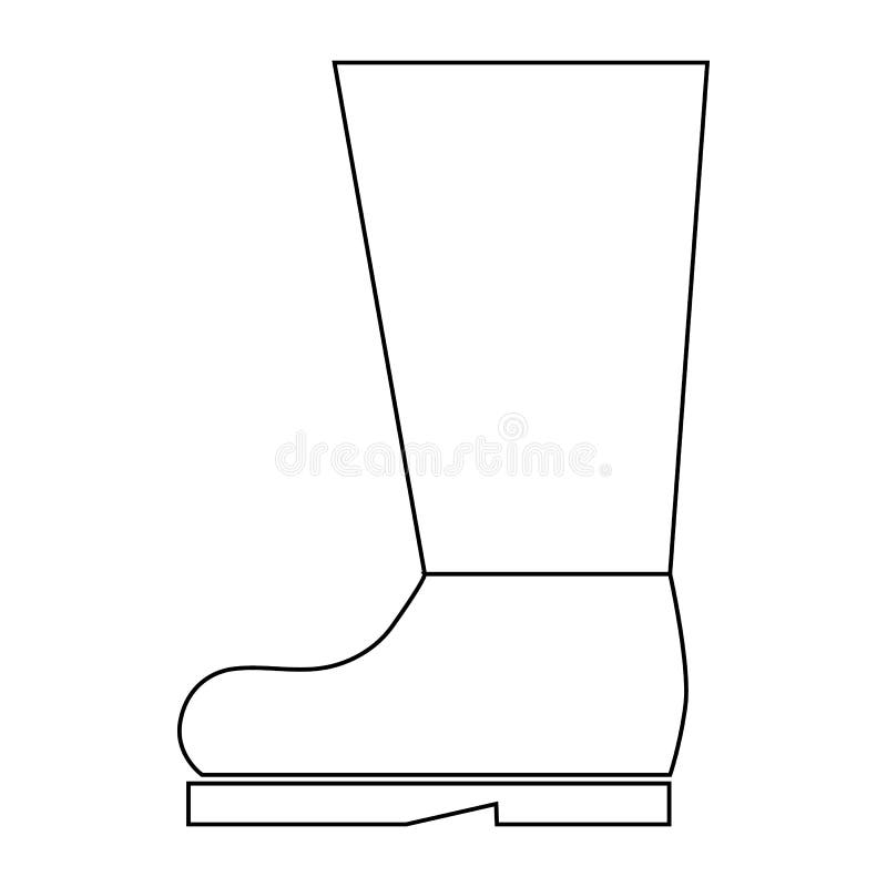 High Boot Icon in Outline Style Stock Vector - Illustration of rubber ...