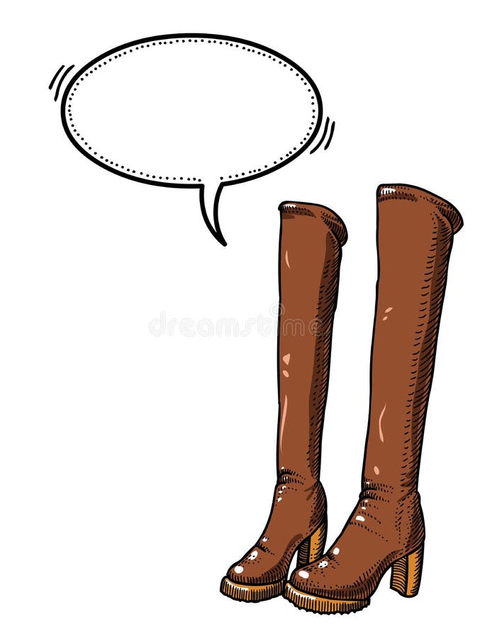 High boots-100 stock vector. Illustration of drawn, leather - 95646856