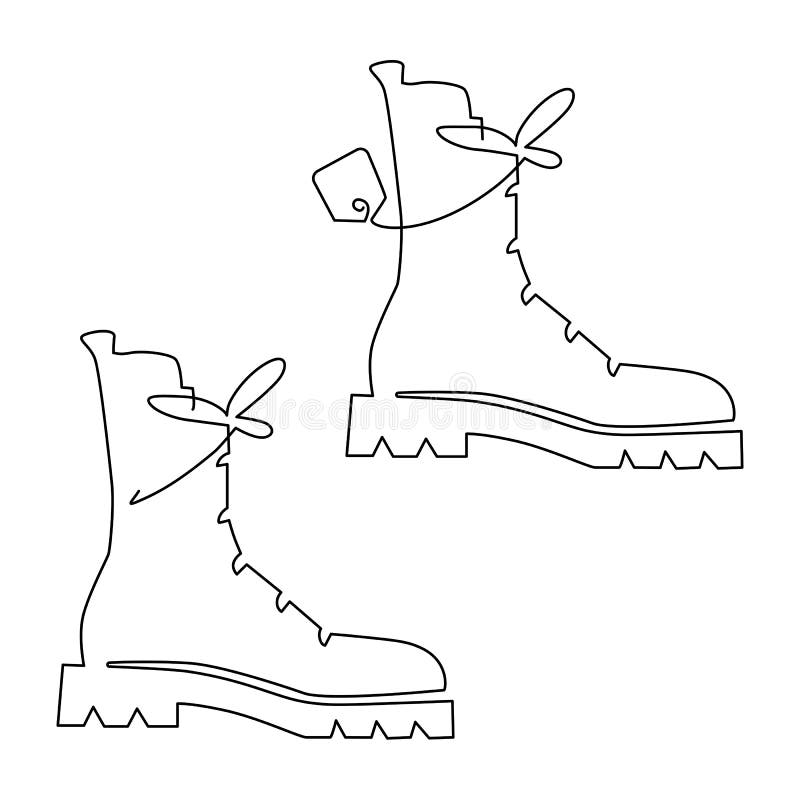 Continuous Line Work Boots Stock Illustrations – 15 Continuous Line ...
