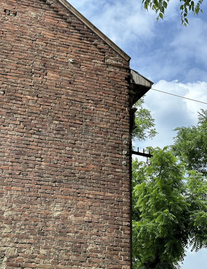 High Brick Wall of an Old Building Stock Image - Image of hungary ...