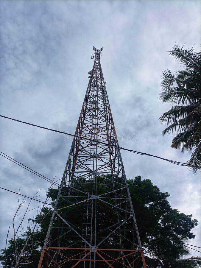 High BTS tower stock image. Image of telekomunikasi - 262801575