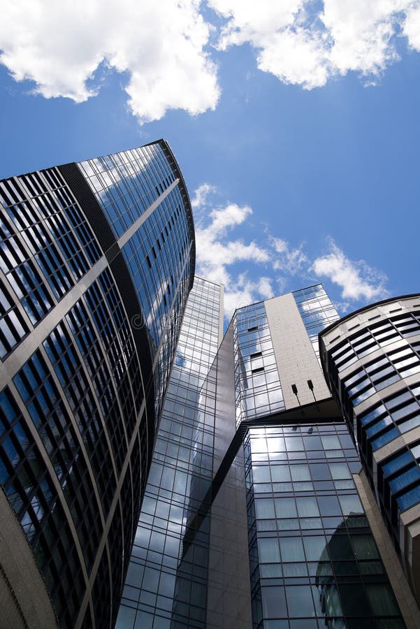 High Building on a Background of Blue Sky Stock Photo - Image of ...